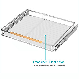 iPEGTOP Pull Out Cabinet Drawer Shelf Organizer, Extendable Sliding Slide Out Pantry Shelves Storage Heavy Duty for Kitchen Cabinets Under Sink, Adjustable Width 16.1~26.4" W x 17.3" D