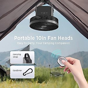 Marchpower Portable Pedestal Fan with Remote 12" Rechargeable Collapsible Fan Osciallating Foldable Floor Fan with Timer, Cordless Foldaway 5-Speed Telescopic Table Fan for Home Trave Picnic Camping