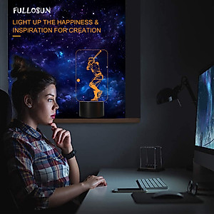 Baseball 3D Night Light, Baseball Batter Sport Gifts Bedside Lamp for Xmas Holiday Birthday Gifts for Kids Baseball Fan with Remote Control 16 Colors Changing + 4 Changing Mode + Dim Function