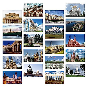 Dear Mapper Russia Vintage Landscape Postcards Pack 20pc/Set Postcards From Around The World Greeting Cards for Business World Travel Postcard for Mailing Decor Gift