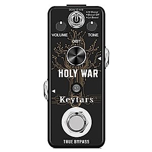 Keytars Heavy Metal Distortion Dist Pedal Holy War Analong Heavy Pedal for Electric Guitar Classic 80's Metal Sound True Bypass (KTS-305)