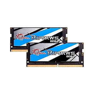 G.SKILL Ripjaws DDR4 SO-DIMM Series DDR4 RAM 32GB (2x16GB) 2666MT/s CL19-19-19-43 1.20V Unbuffered Non-ECC Notebook/Laptop Memory SODIMM (F4-2666C19D-32GRS)