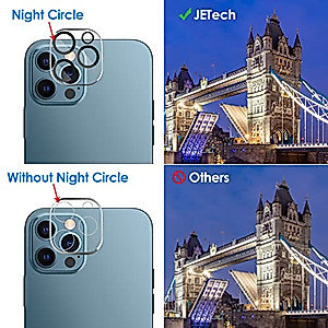 JETech Camera Lens Protector for iPhone 12 Pro 6.1-Inch, 9H Tempered Glass, HD Clear, Anti-Scratch, Case Friendly, Does Not Affect Night Shots, 3-Pack