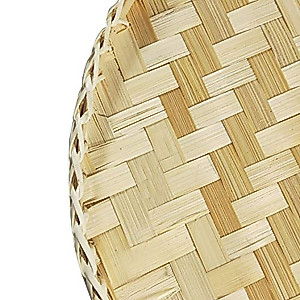 NewFerU Food Serving Tray Table Storage Plate Platter with Handles for 12" Bamboo Woven Dome Lid Cover to Keep out Bugs Flies for Picnic Party Bread Cake Pizza Dry Fruit Dessert Indoor Outdoor (1)