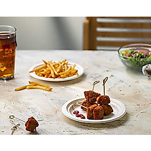 100% Compostable 7 Inch Heavy-Duty Plates [125 Pack] Eco-Friendly Disposable Sugarcane Paper Plates