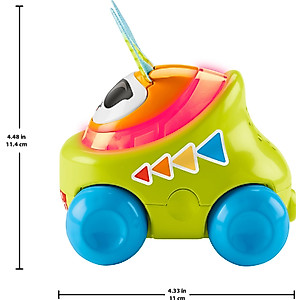 Fisher-Price DJ Buggy Baby Toy Car with Lights Music Sounds and Learning Songs for Crawling Play, Green