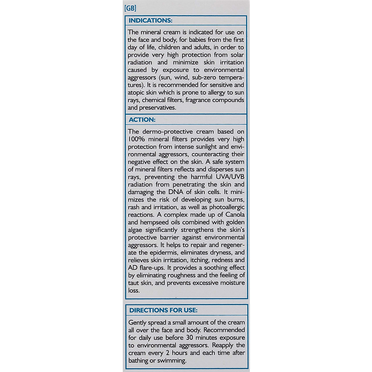 Eczema & Dry Skin Moisturizer, Mineral Sunscreen SPF 50+, Newborns to Adults, Face & Body Cream, by Pharmaceris, 75ml