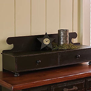 Black Counter Shelf Shabby Aged Finish Kitchen Drawer Desk Top Organizer Shelves