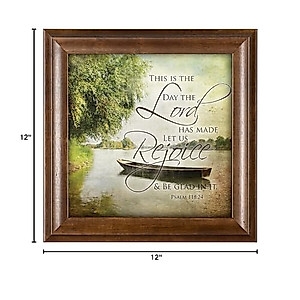 This is the Day That the Lord Has Made 12 x 12 Framed Woodgrain Wall Art Plaque