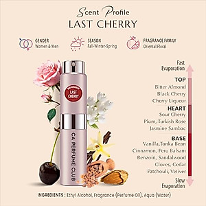 CA Perfume Impression of T. Ford Last Cherry For General Usage Replica Version Fragrance Dupes Concentrated Long Lasting Eau de Parfum Spray Refillable Atomizer Bottle 0.27 Fl Oz/8ml-X1
