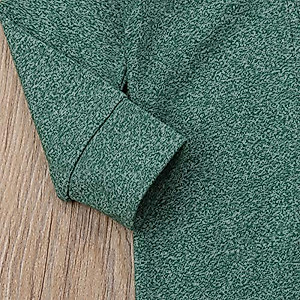 DUBASAM Newborn Baby Boy Long Sleeve Romper Jumpsuit Hooded Onesie Playsuit Solid Hoodie One Piece Bodysuit Fall Clothes (Green, 0-3 Months)