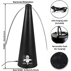 Portable Scarecrow - Flying Pest Repellant Fan (Black) * 1 Scarecrow Per Order *