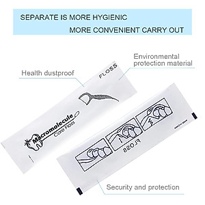 Individually Packaged Dental Floss,Floss Singles Bag,Dental Picks Disposable,Travel Dental Floss,Dental Floss, Floss Sticks,Easy to Carry Dental Flossers(100 Count)