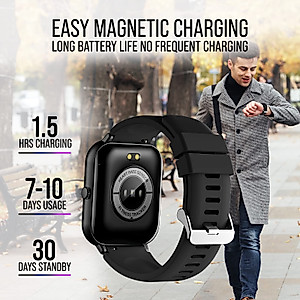 Chronex Smart Watch Fitness Tracker with Heart Rate Blood Oxygen Blood Pressure Sleep Monitor 200 Sports Modes Step Calories Health Trackers IP67 Waterproof for Android iPhone Women Men