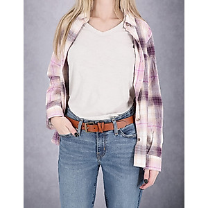 Timberland womens Casual Leather Belt for Jeans, Brown (Criss Cross), Medium (33-39)