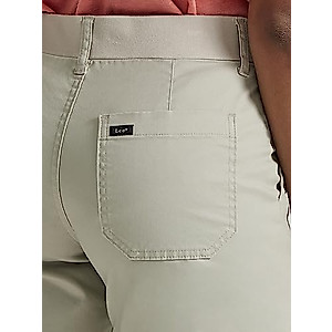 Lee Women's Ultra Lux Comfort with Flex-to-Go Utility Pant, Salina Stone, 14 Long