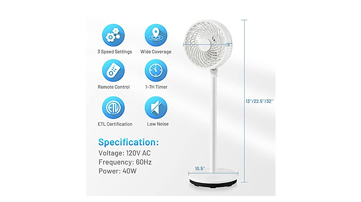 Tangkula Oscillating Pedestal Fan - Quiet & Adjustable for Home & Office
