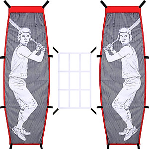 VAIPI Baseball Pitching Net Softball Pitching Trainer with 2 Dummy Batter Batting Net and Pitching Zone Hitting Aid Training Equipment for Practice Improved Hitting and Pitching Accuracy Training