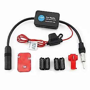 KUNFINE Universal Auto Car Radio FM Antenna Signal Booster Amp Amplifier for Marine Car Vehicle Boat RV 12V Signal Antenna Enhance