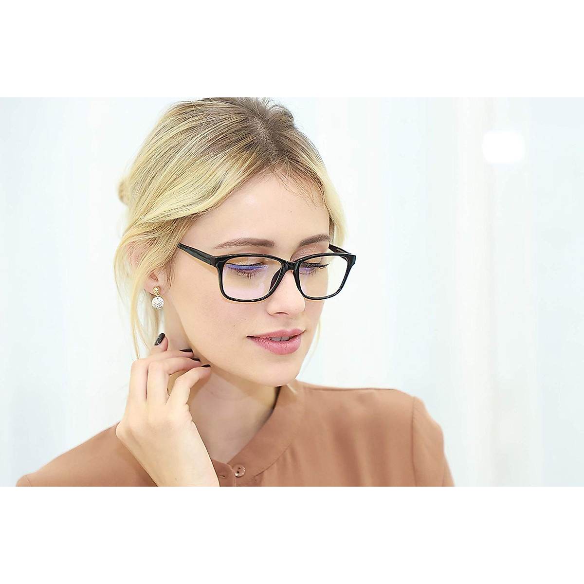 K KENZHOU Blue Light Blocking Glasses/Computer Glasses 2 Pack for Women/Men Computer Reading/Gaming/TV/Phones Glasses,Anti Eyestrain & UV Glare(C1,C2)