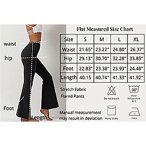 QINSEN Women's Flare Leggings High Waist Tummy Control Casual Workout Bootcut Yoga Pants Black L