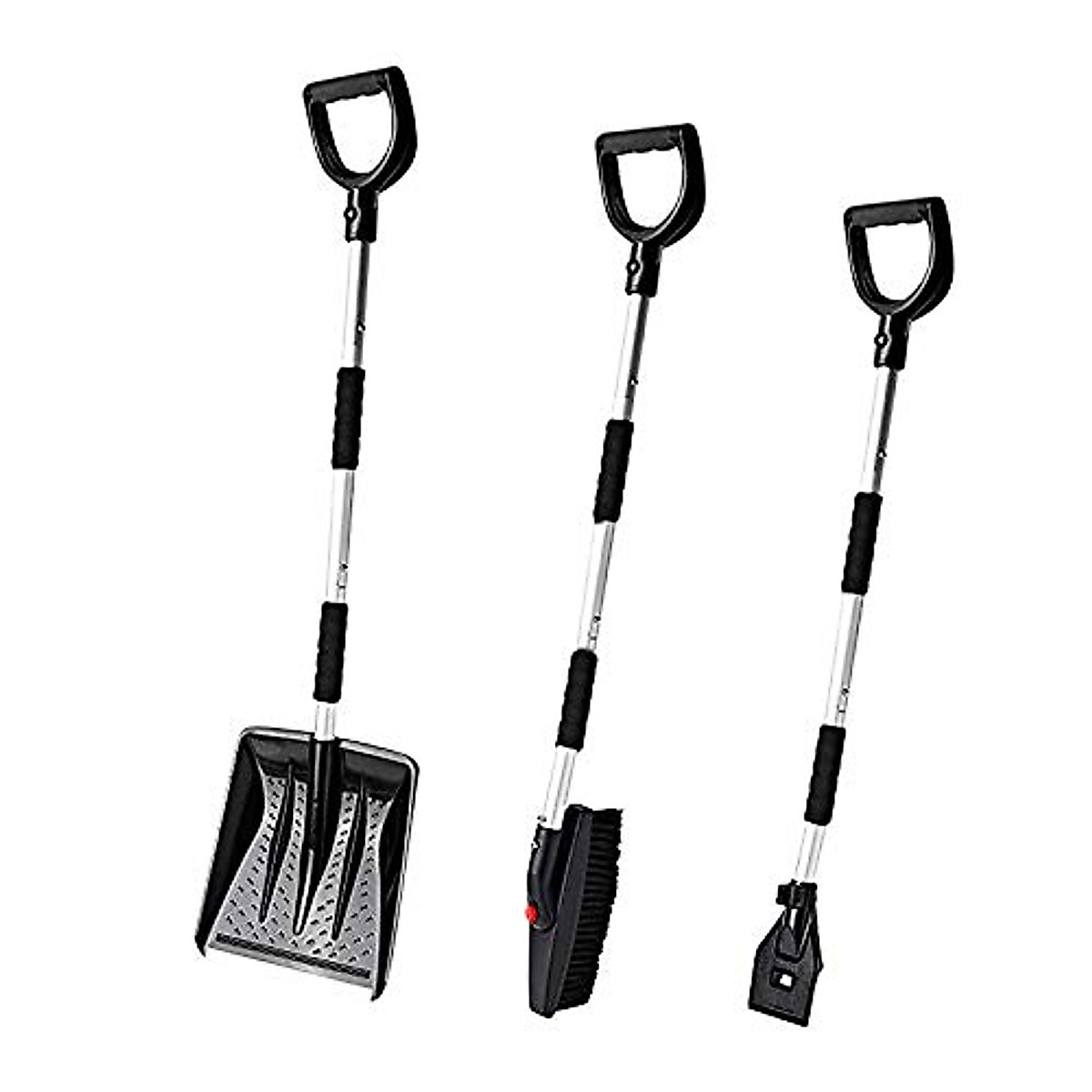3-in-3 Snow Shovel Kit Snow Shovel with Ice Scraper and Snow Brush, Collapsible Snow Sand Mud Removal Tool for Garden, Camping, Car and Other Outdoor Activities