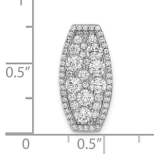 IceCarats 925 Sterling Silver Cubic Zirconia CZ Slide Necklace Charm Pendant Only