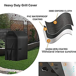 Samhe BBQ Grill Cover, 32-Inch Heavy Duty Waterproof UV Resistant Tear Resistant BBQ Gas Grill Cover for Nexgrill Brinkmann Weber Char-Broil