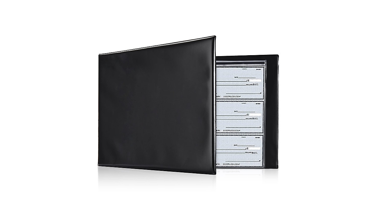 Premium 7 Ring Business Check Book Binder - Holds 600 Checks