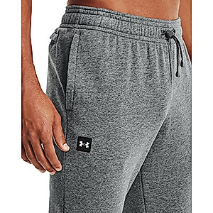 Under Armour mens Rival Fleece Joggers , Pitch Gray Light Heather (012)/Onyx White , Large