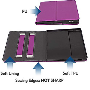E-Reader Case for 10th Generation-2019 and 9th Generation-2017 Released PU Leather Cover H01 – Purple