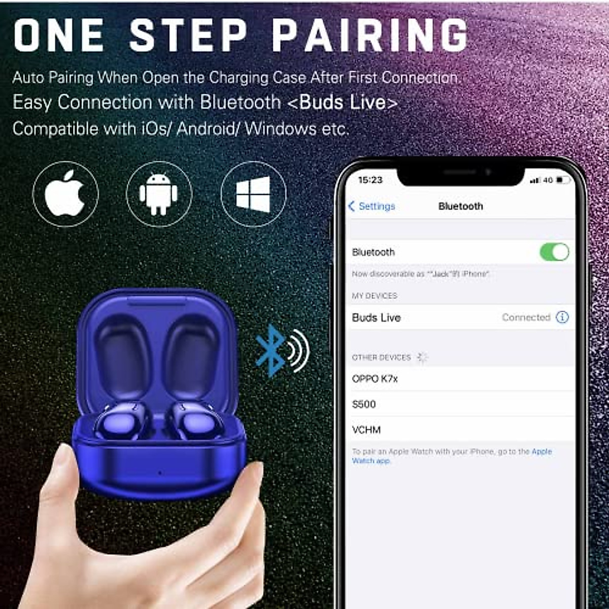 Urbanx Street Buds Live True Wireless Earbud Headphones for TCL 20 Pro 5G - Wireless Earbuds W/Hands Free Controls - (Us Version) - Admiral Blue