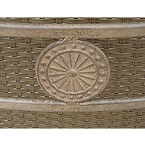 Patio Land Santa Clara Outdoor Set of 6 Swivel Rocker Dining Chairs Dark Bronze Cast Aluminum