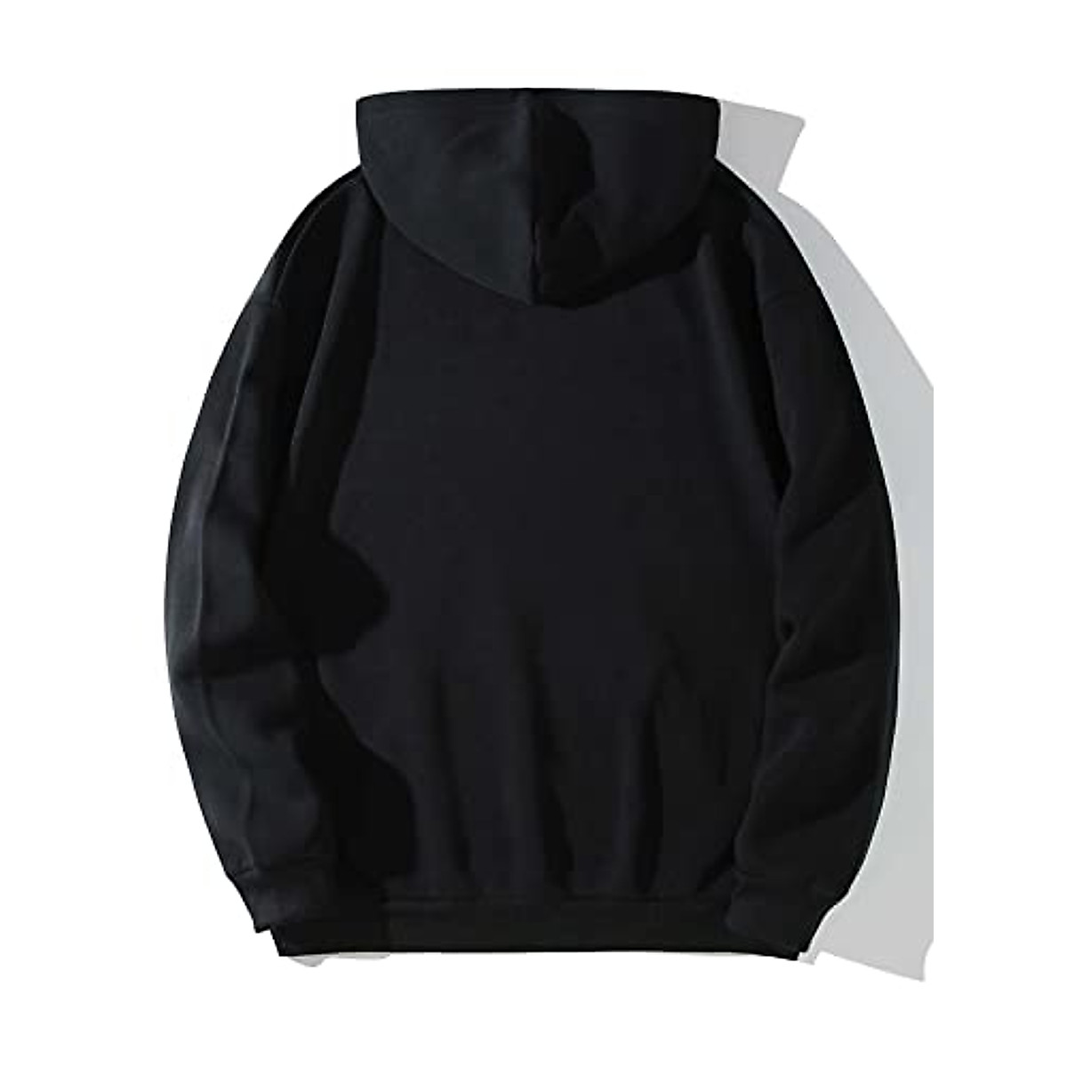 Floerns Men's Casual Drawstring Hoodie Long Sleeve Pullover Tops Sweatshirt Black L