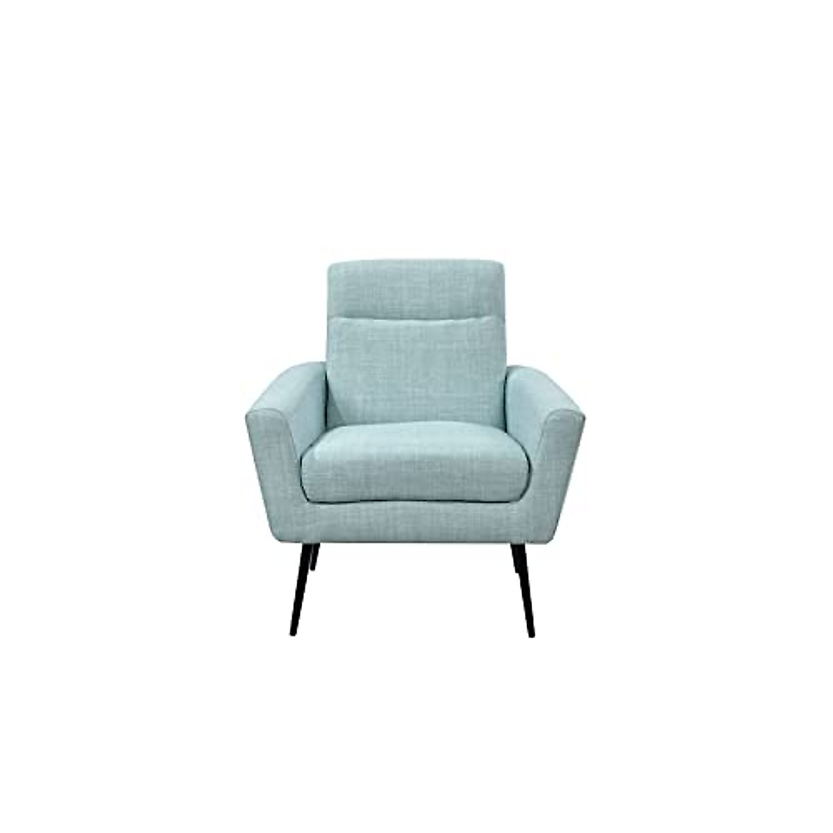 Tiokop Mid Century Modern Upholstered Fabric Accent, Living Room, Bedroom Leisure Single Sofa (Metal Legs),TV armrest seat,Suitable for Small Space Home,Office,Coffee Chair,Light Blue