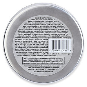 Radiate - 2 Pack Outdoor Portable Campfire - 3 Hours of Warmth and Burn Time - 4” Reusable Fire Pit for Camping, Smores, Cooking, and Picnics - Recycled Soy Wax