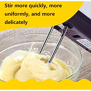 SFXFJ Hand Mixer Electric, 7 Speeds, 100 Watts, 110 Voltage, Stainless Steel Rods, Dough Hooks & Mixer Beaters for Dressings, Frosting, Meringues & More, High Capacity Whisk, White