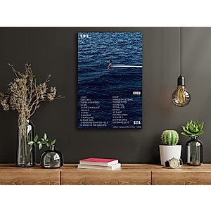 Singer Poster Sos Album Poster Music Singer Canvas Wall Art Print Artwork Home Decoration Gift For Friends Wovvsu Santa Rona (A,16x24inch-No Framed)