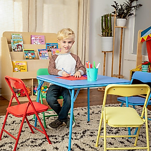 Flash Furniture Kids Colorful 5 Piece Folding Table and Chair Set