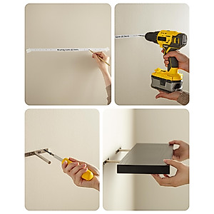 BAYKA Floating Shelves, Wall Mounted Rustic Wood Shelves for Bathroom, Bedroom, Living Room, Kitchen, Office, 22.5" Hanging Shelf for Books/Storage/Room Decor with 22lbs Capacity (Black, Set of 2)