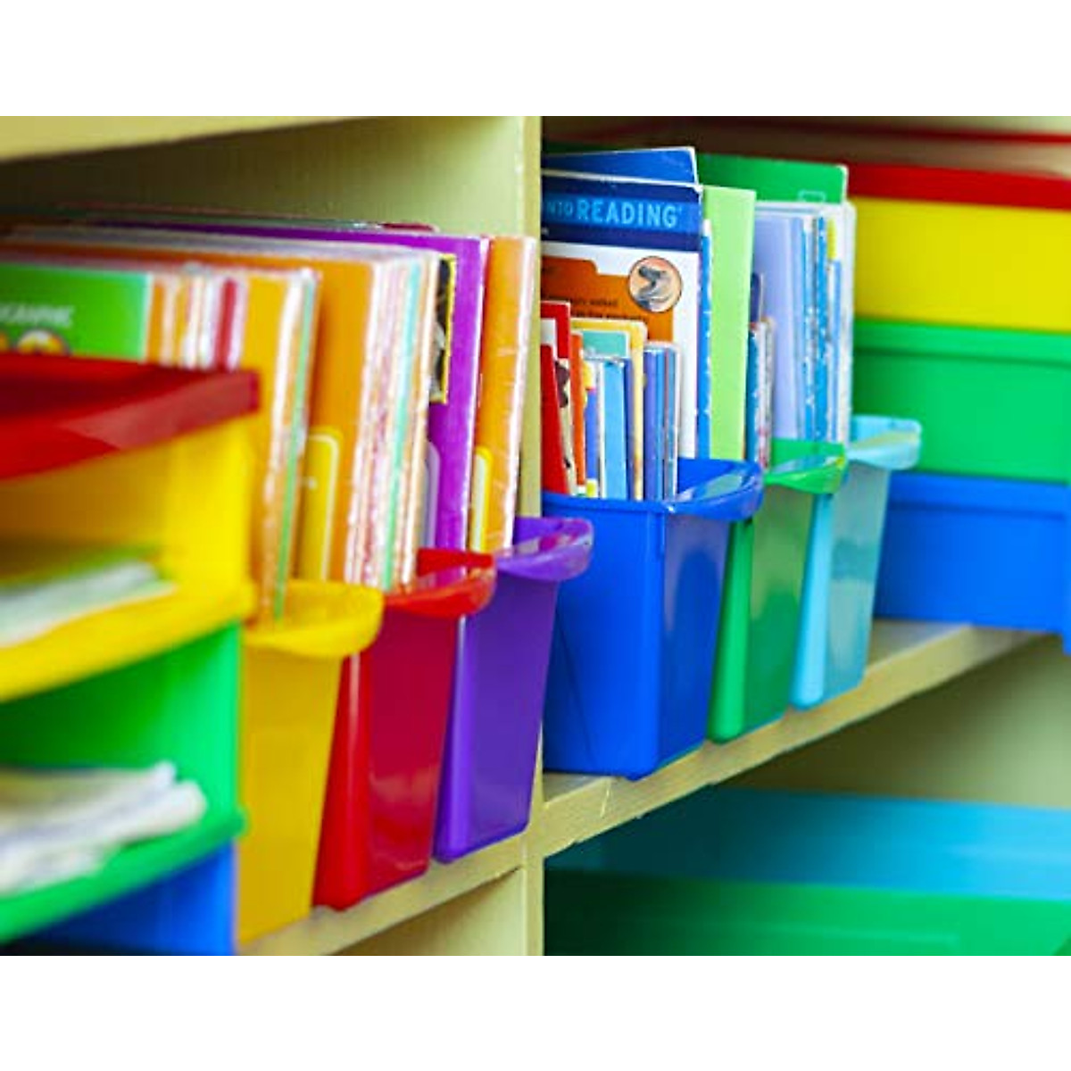 Storex Small Book Bin, 11.75 x 4.5 x 8.5 Inches, Black, Case of 12 (70123E12C)