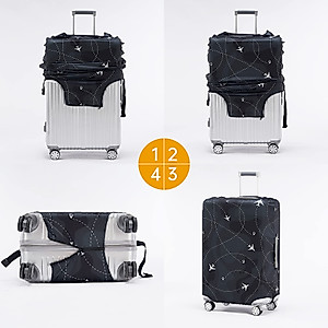 Travelkin Luggage Cover For Suitcase Tsa Approved, Suitcase Cover Protector Fits 18-32 Inch Luggage(M for 22-25 Inch Luggage)