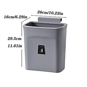 MaGiLL Trash Can Waste Bin Wall Mounted Trash Can Recycle Rubbish Bin Dustbin Door Hanging Trash Bin Garbage Can (Color : Blanc) (Blanc)