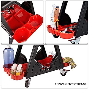 FENG PAI Detailing Seat - Car Heavy Duty Rolling Seat and Rolling Garage Stool, Mechanics Rolling Stool, Creeper Seat for Auto Repair Shop and Work Platform
