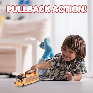 ArtCreativity Pull Back Lion Safari Animal Bus for Kids, 7 Inch Lion Design Bus with Pullback Mechanism, Durable Plastic Material, Safari Party Decorations, Best Birthday Gift for Boys & Girls