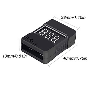 5Packs 2in1 1-8s Lipo Li-ion Battery Voltage Tester Check, Monitor RC Low-Voltage Buzzer Alarm for 1-8s Lipo/Li-ion/LiMn/Li-Fe