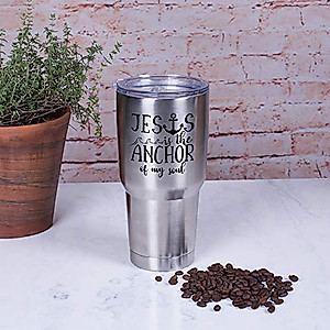 Elanze Designs Jesus is the Anchor of My Soul Stainless Steel 30 oz Travel Mug with Lid