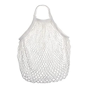 maxgoods Mesh Bag Cotton Storage Handbag Tote Shopping String Portable Fishnet Woven Net Tote(sky blue-Long)