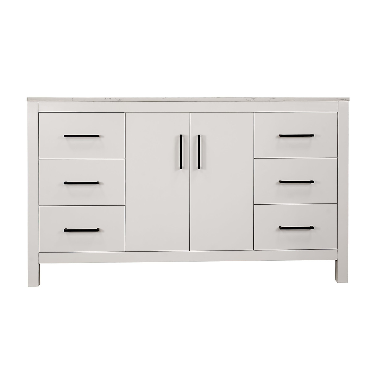 Kitchen Bath Collection Copenhagen 60-inch Single Bathroom Vanity (Engineered Marble/White): Includes White Cabinet with Engineered Marble Countertop and White Ceramic Sink