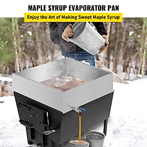 VBENLEM Maple Syrup Evaporator Pan 24x24x7 Inch Stainless Steel Maple Syrup Boiling Pan for Boiling Maple Syrup